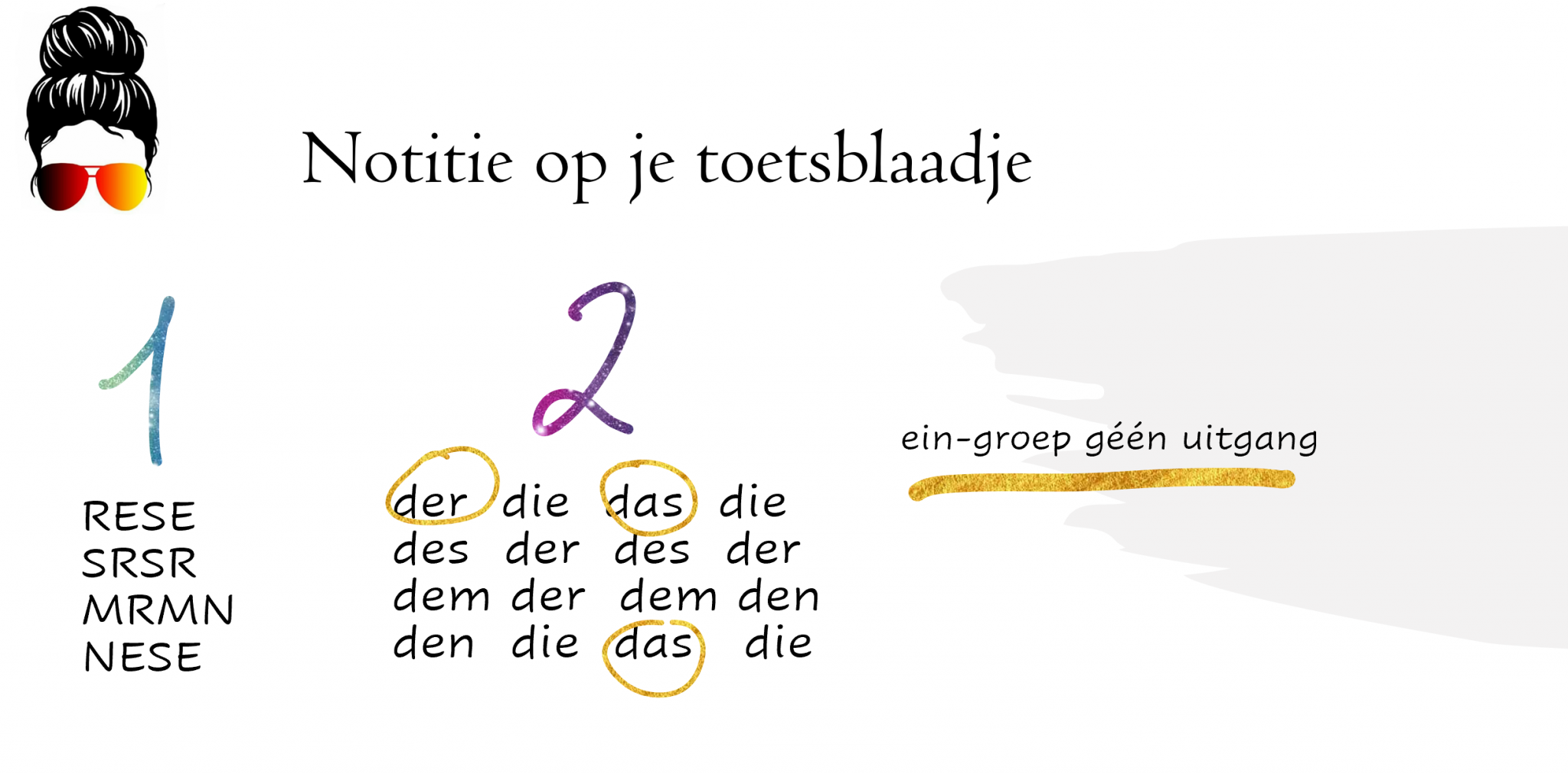 Naamvallen uitgangen leren - Mevrouw Duits