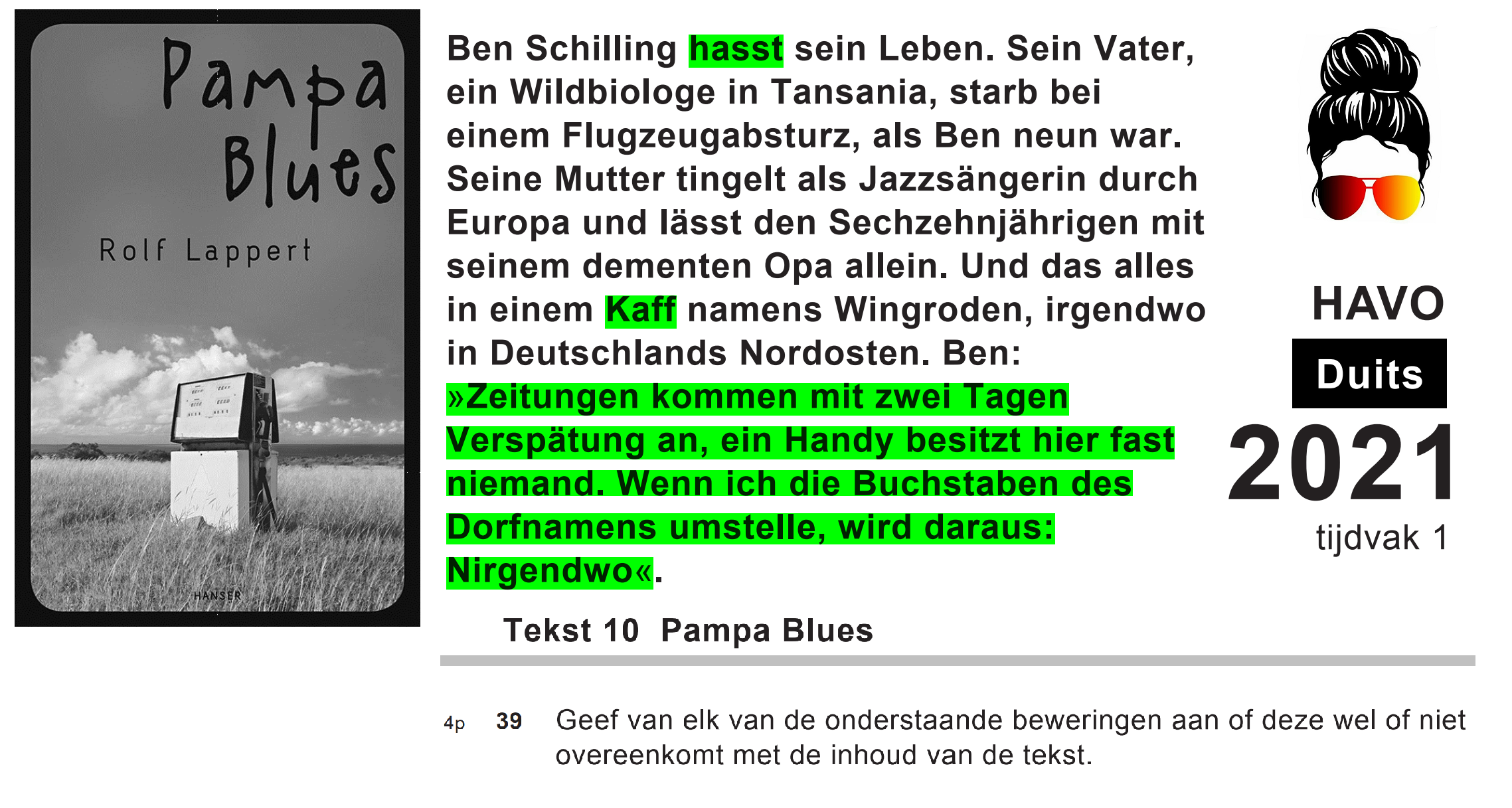 HAVO Duits 21-1 tekst 10 antwoorden - Mevrouw Duits